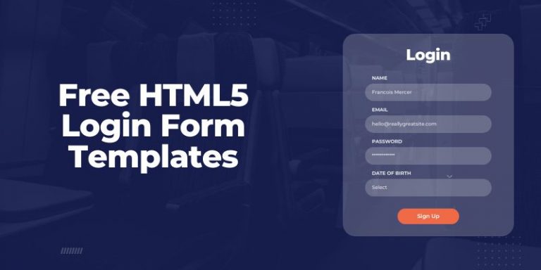 Free HTML5 Login Form Templates (Handpicked) - FreeHTMLDesigns