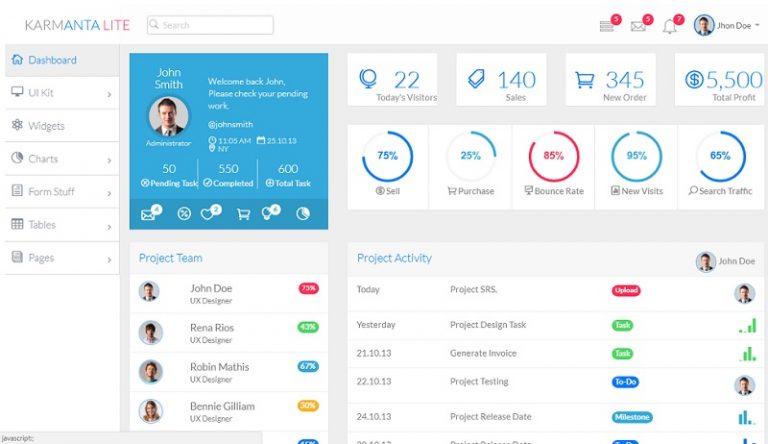 24 Best Free HTML5 Admin Dashboard Templates 2024