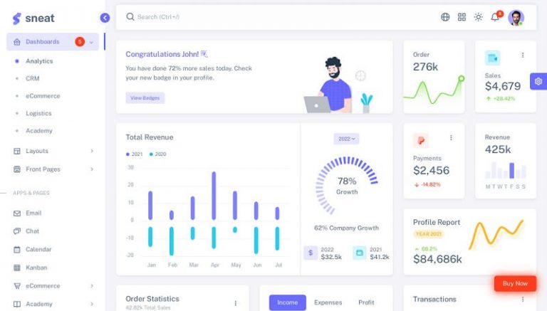 25 Best HTML Admin Templates In 2025 | Free HTML Designs
