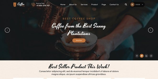 Best Free Coffee Shop WordPress Themes | Free HTML Designs